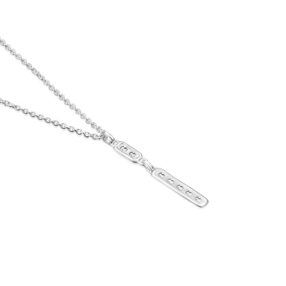 Tous | Jewelry | Tous Silver Row Bear Rectangular Plate Necklace | Poshmark
